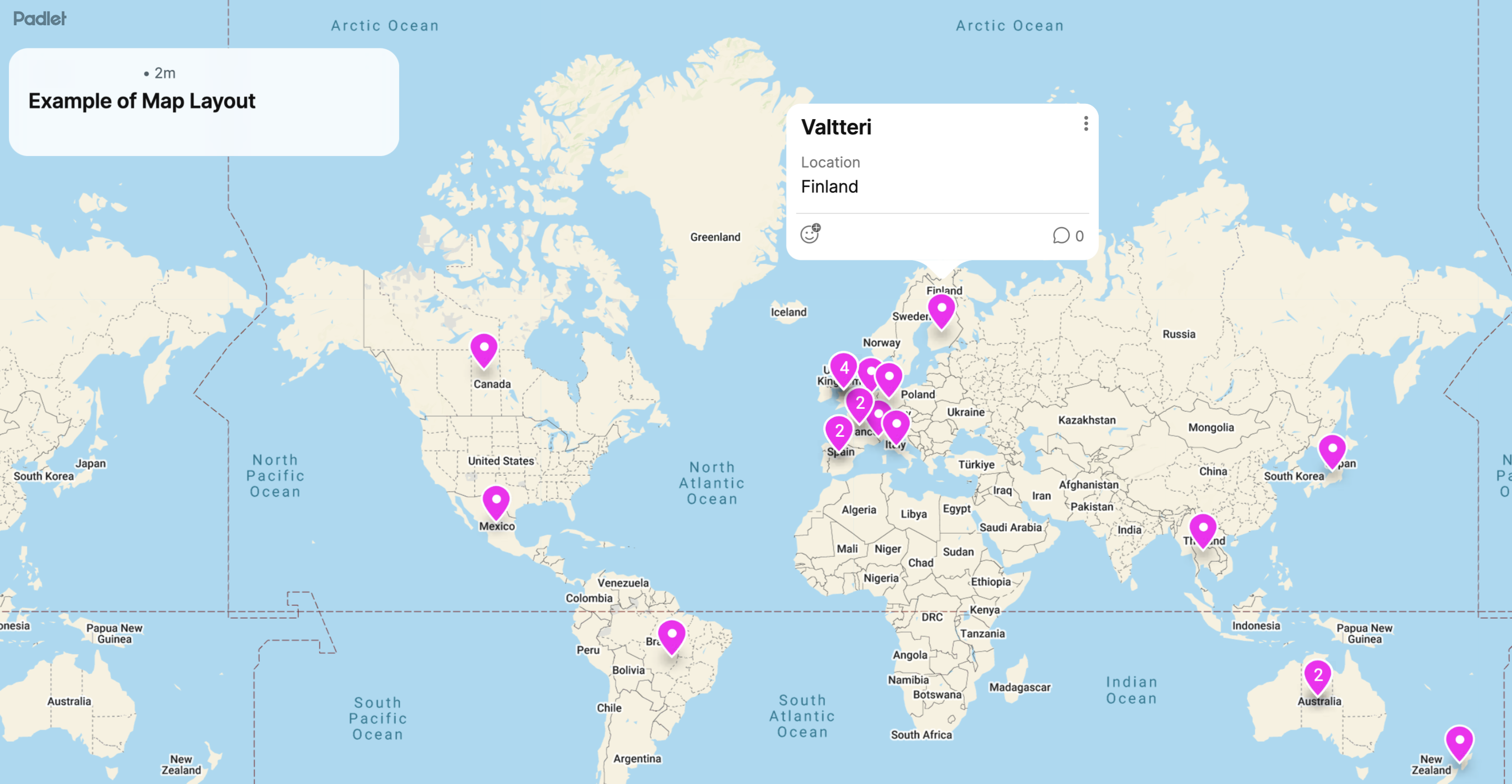 Padlet layout options