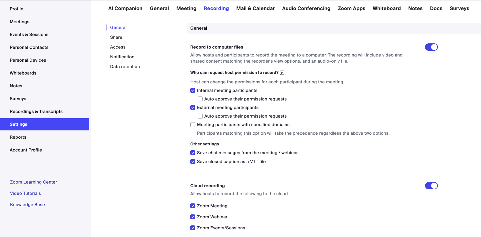 Recording, accessing and sharing Zoom recordings